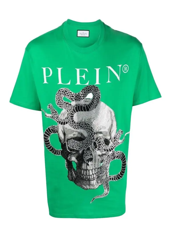 Philipp Plein Snake-print Short-sleeve T-shirt - Green