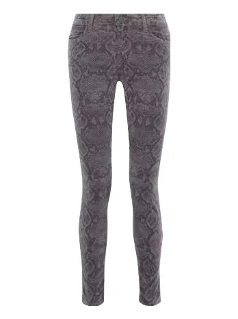 J Brand Animal Print Velvet Pants - Grey