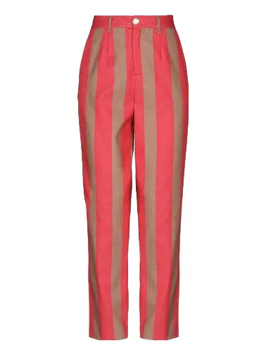 MANILA GRACE Striped Straight-leg Pants - Red