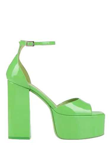 Paris Texas Leather Ankle Strap Sandals - Green