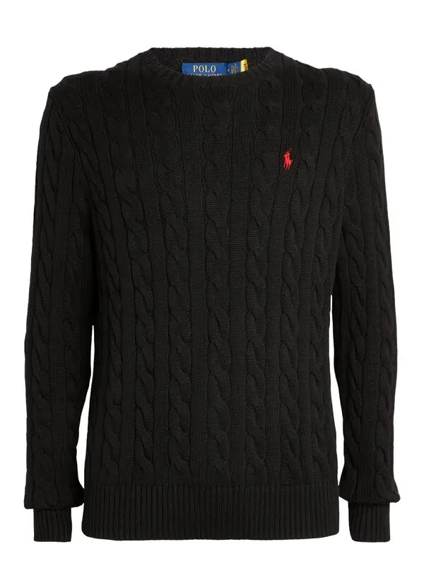 Polo Ralph Lauren Cotton Cable-knit Sweater - Black