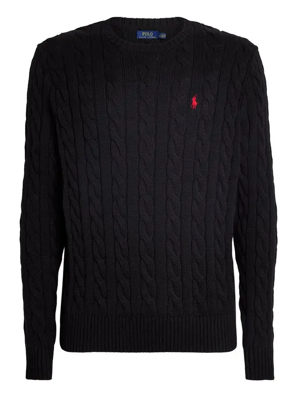 Polo Ralph Lauren Cotton Cable-knit Sweater - Black