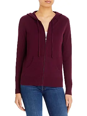 Bloomingdale'S Zip Hoodie - Heather Burgundy