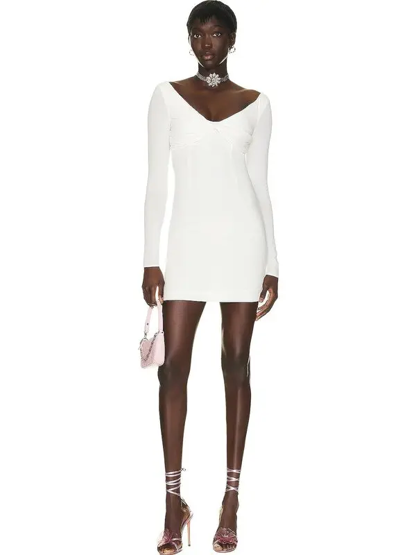 Blumarine Back Cut Out Mini Dress - Bianco Naturale