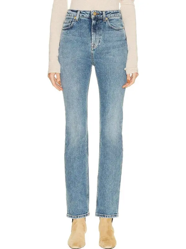 Tove Marlo Straight Leg Jeans - Mid Blue