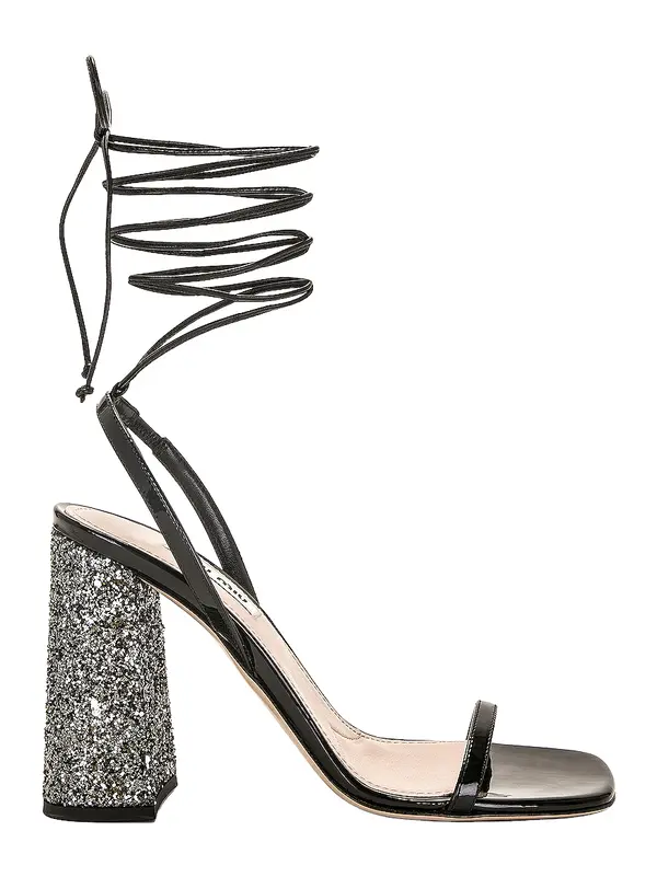Miu Miu Wrap Around Sandal - Nero & Ardesia