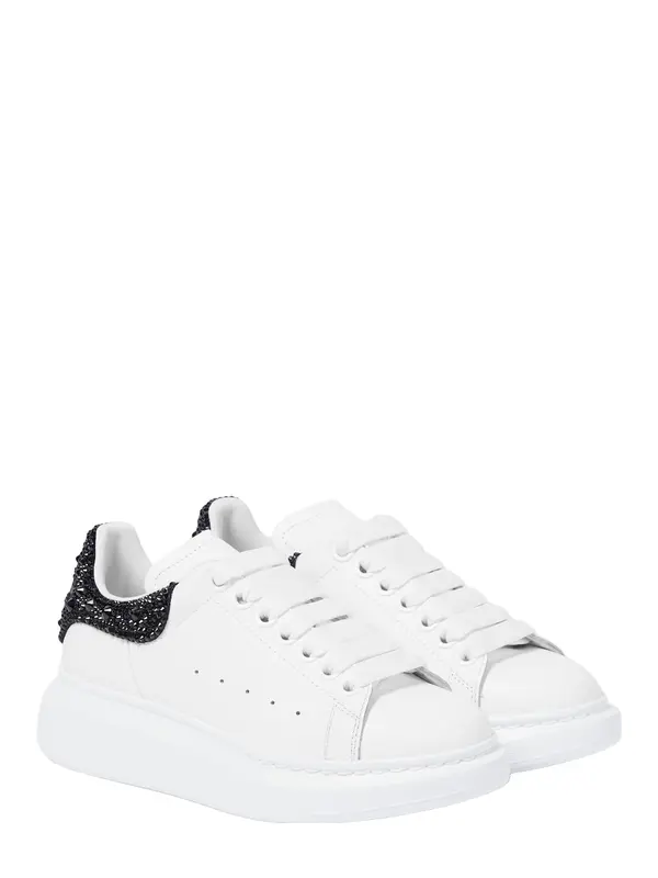Alexander McQueen Oversized Embellished Leather Sneakers - White