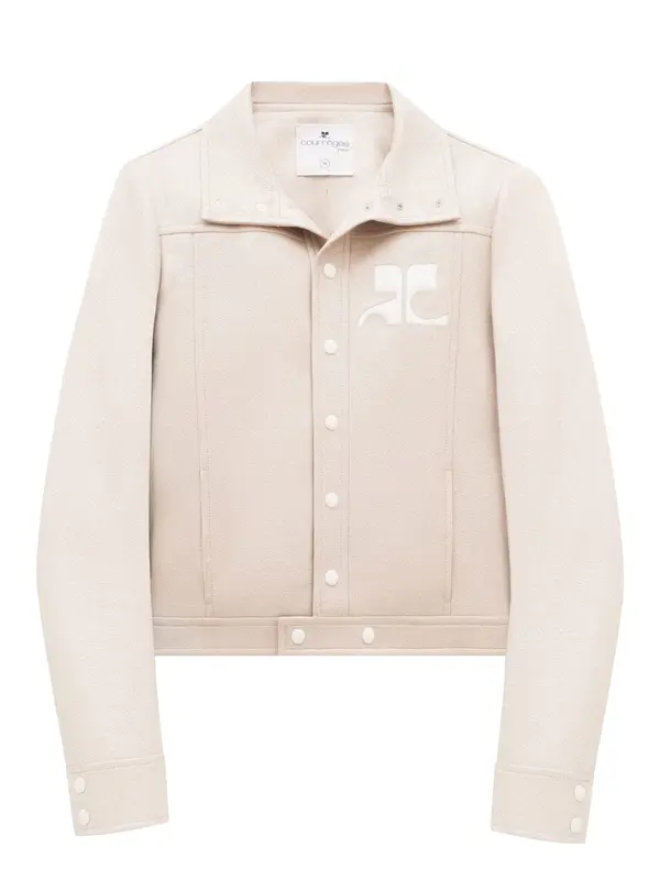 COURREGES Logo-patch Shirt Jacket - Pink