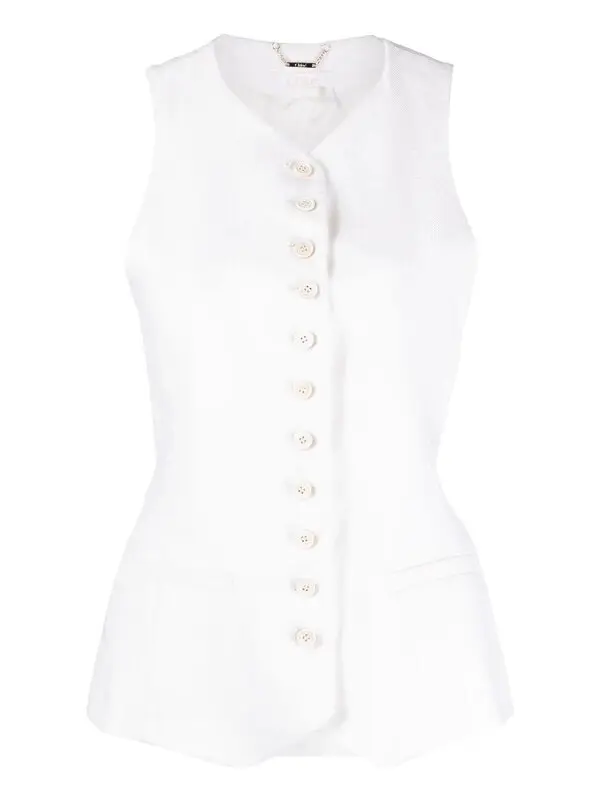 Chloé Sleeveless Button-up Waistcoat - Neutrals
