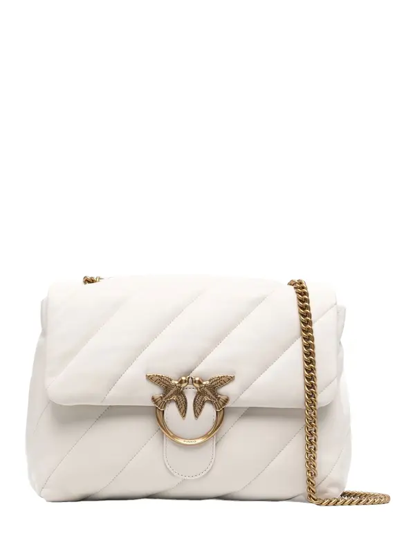 Pinko Large Love Puffer Crossbody Bag - White