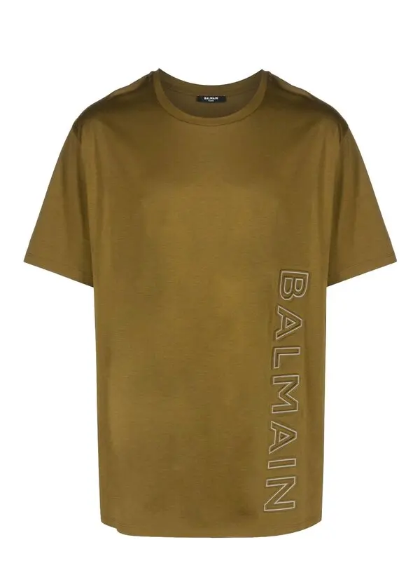 Balmain Logo-detail T-shirt - Green