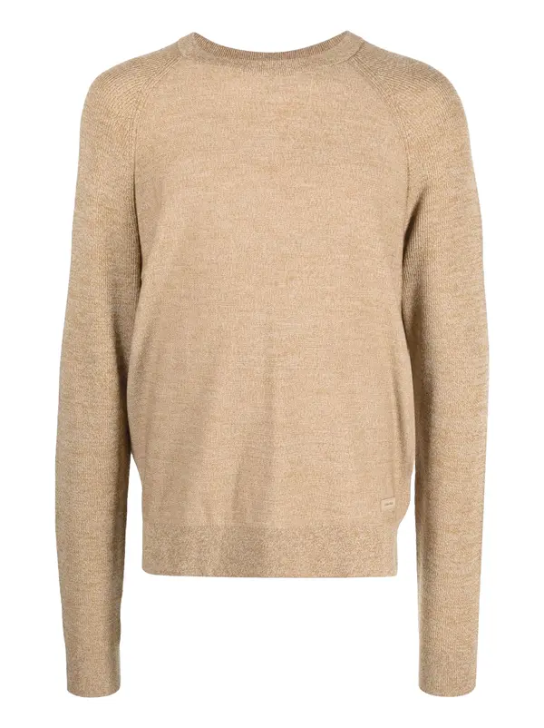 Calvin Klein Wool Crewneck Jumper - Brown