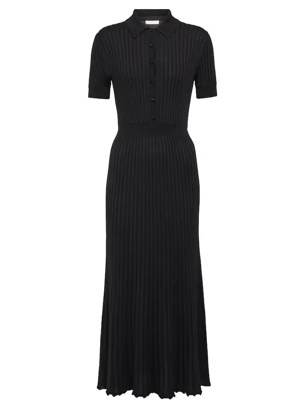 Gabriela Hearst Amor Silk And Cashmere Midi Dress - Black