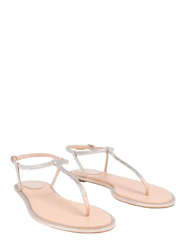 Rene Caovilla Diana Crystal-embellished Sandals - Neutrals