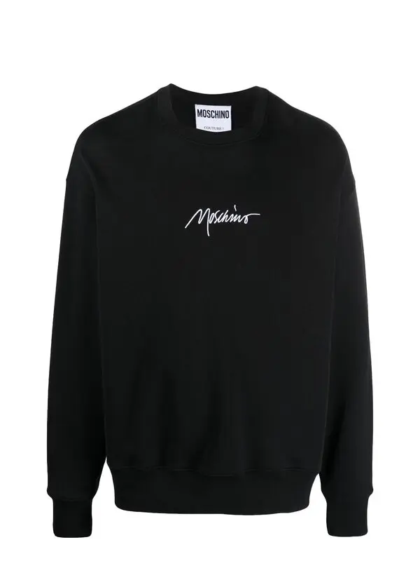 Moschino Logo-print Crew-neck Sweatshirt - Black