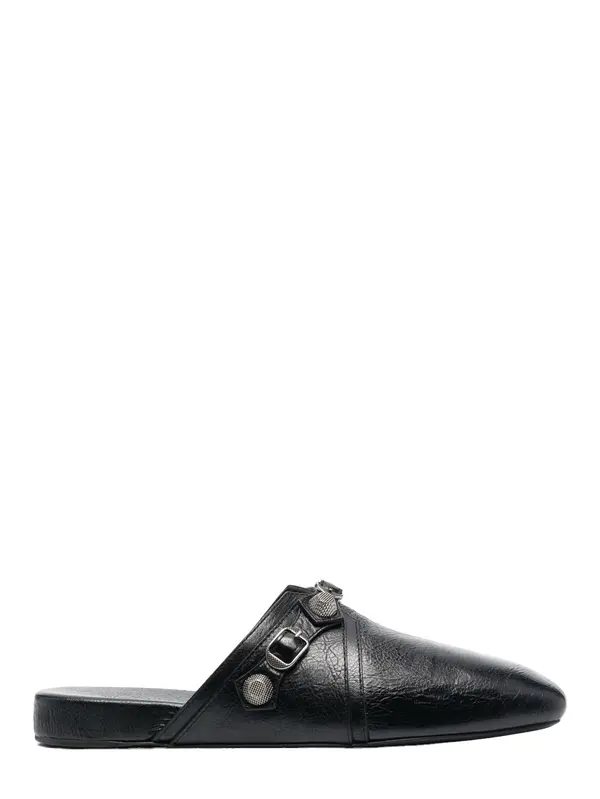 Balenciaga Cosy Cagole Leather Mules - Black