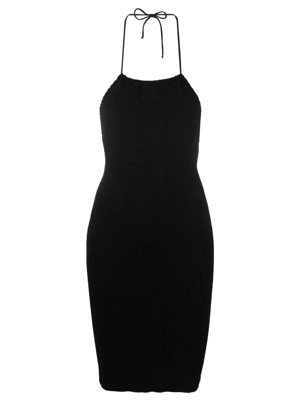 Bond Eye Seersucker Bodycon Dress - Black