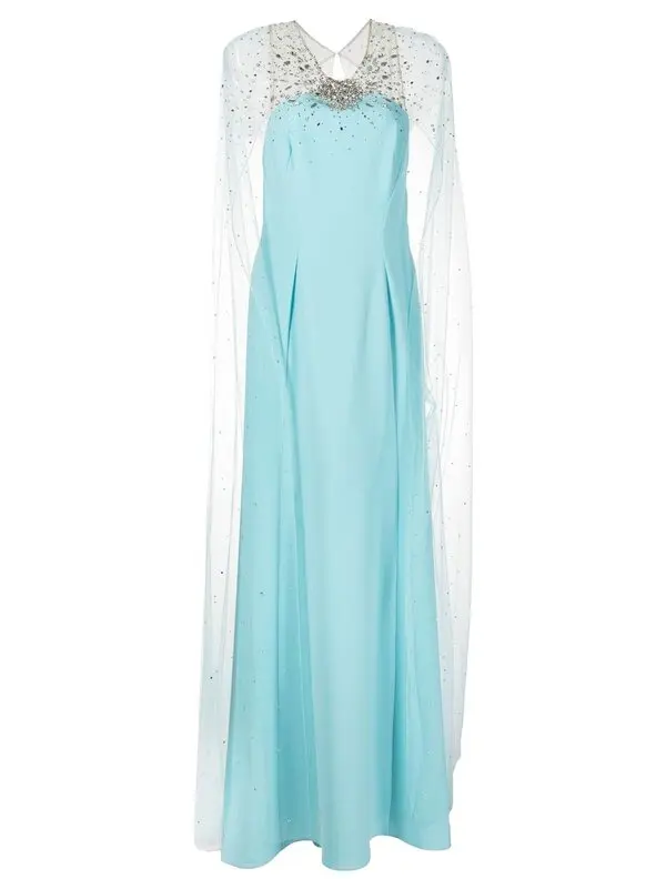 Jenny Packham Wren Crystal-embellished Gown - Blue