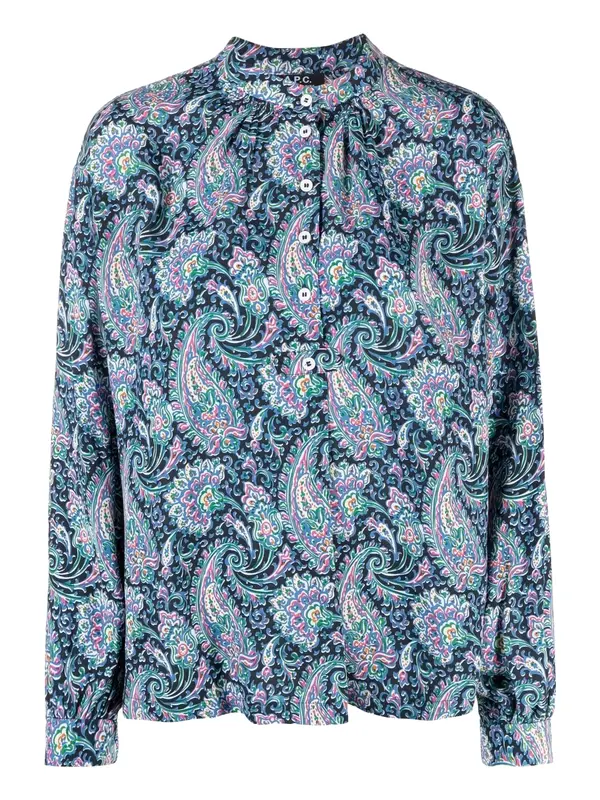 A.p.c. Paisley-print Blouse - Blue