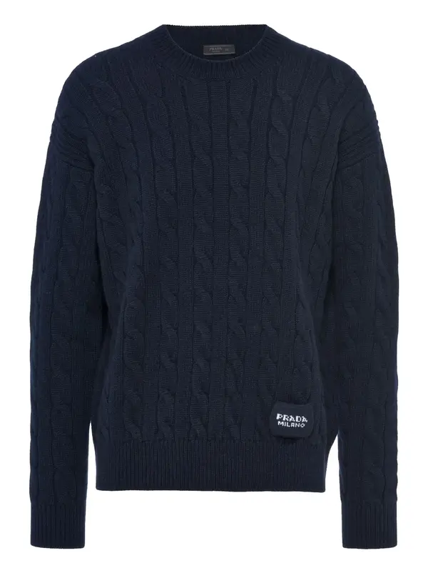 Prada Cable-knit Cashmere Sweater - Blue