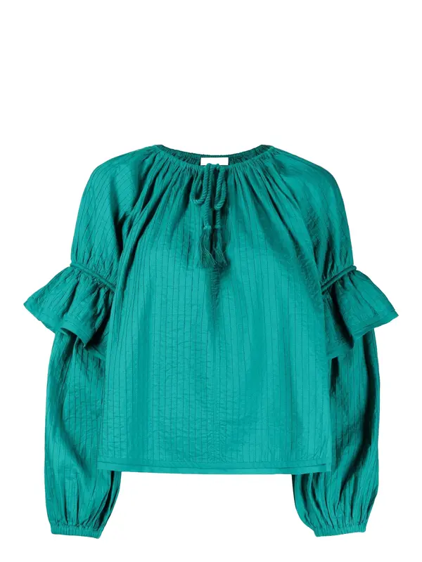 Ulla Johnson Tie-front Blouse - Green