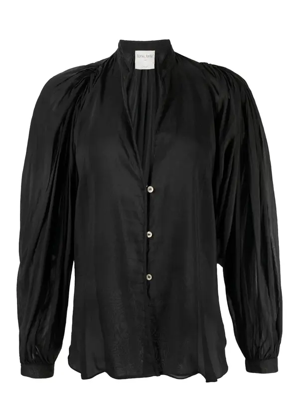FORTE_FORTE Semi-sheer Blouse - Black