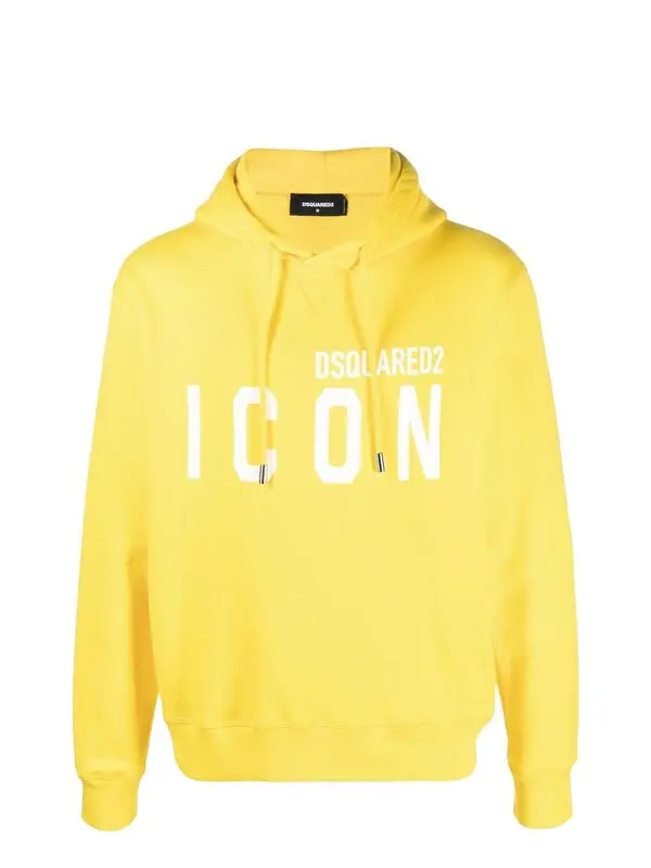 Dsquared2 Cotton Hoodie With Logo - Yellow