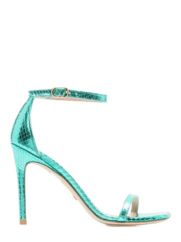 STUART WEITZMAN 100mm Snakeskin-effect Stiletto Sandals - Blue