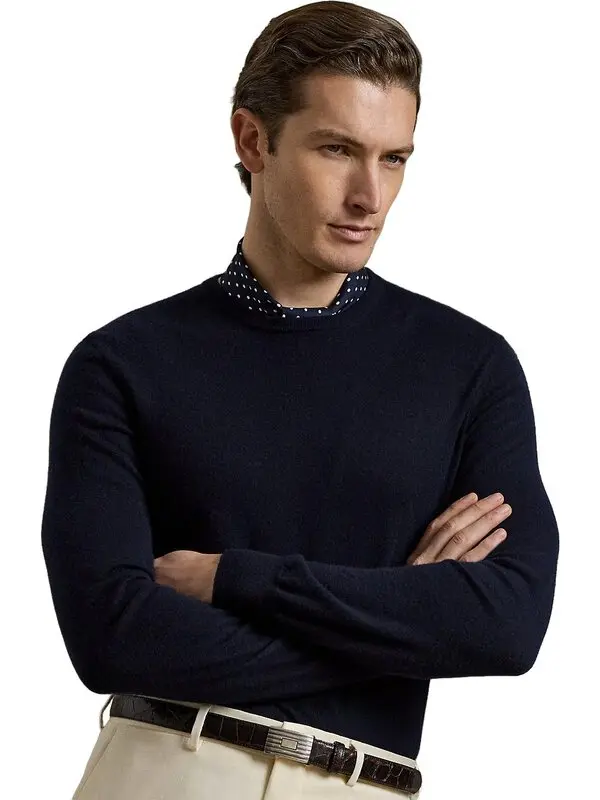 Ralph Lauren Cashmere Crewneck Sweater - Classic Chairman Navy