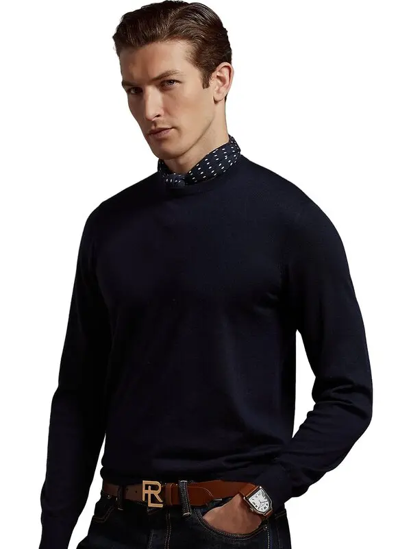 Ralph Lauren Cashmere Crewneck Sweater - Classic Chairman Navy