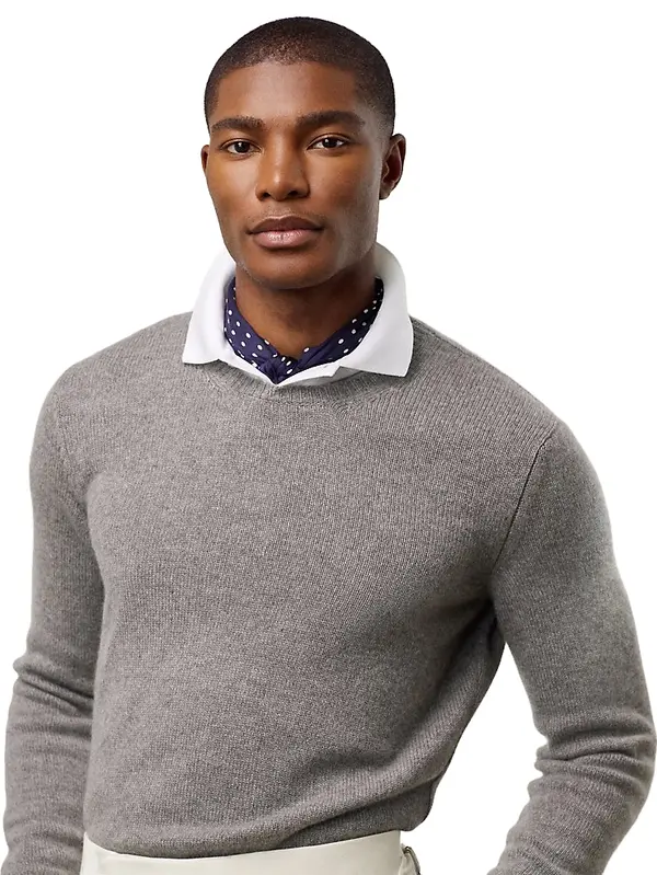 Ralph Lauren Cashmere Crewneck Sweater - Light Grey Heather