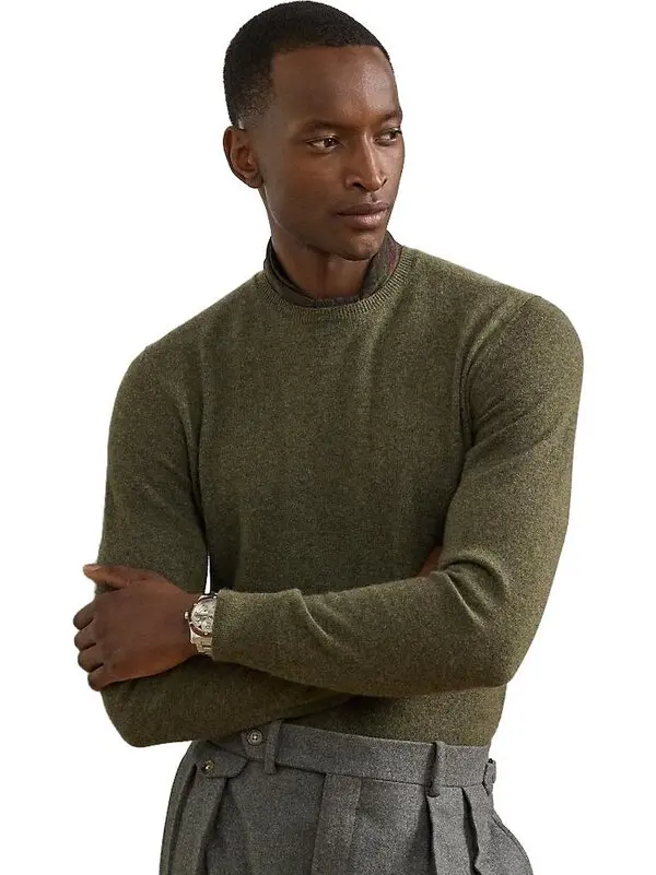 Ralph Lauren Cashmere Crewneck Sweater - Thicket Moss Melange
