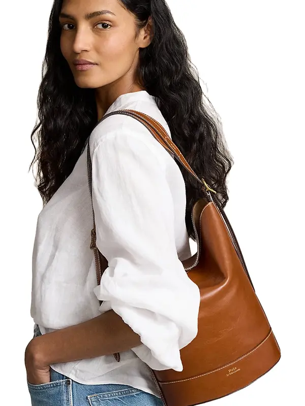 Ralph Lauren Bellport Leather Bucket Bag - Cuoio