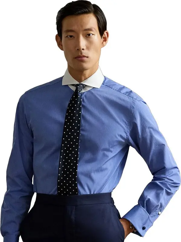 Ralph Lauren End-on-end French Cuff Shirt - Deep Blue