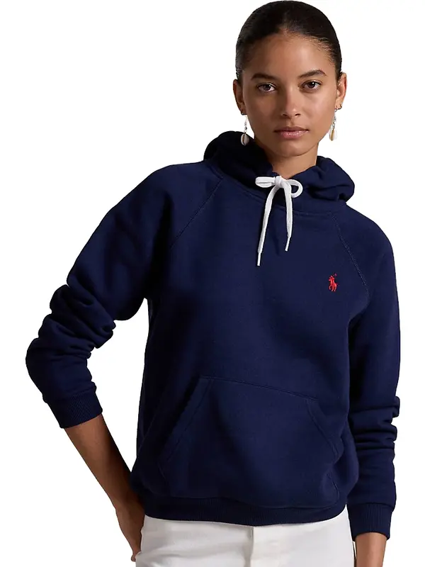 Ralph Lauren Shrunken Fit Fleece Hoodie - Cruise Navy