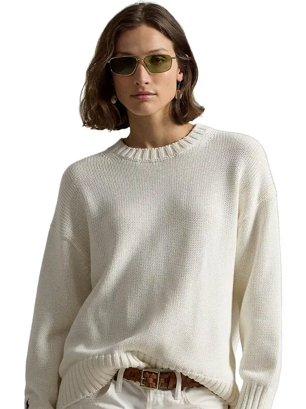 Ralph Lauren Cotton Crewneck Sweater - White