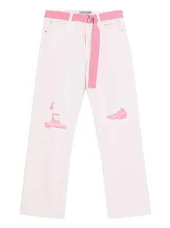 BOUTIQUE DE LA FEMME Gabardine Straight Leg Pants - Pink