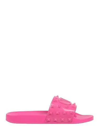 Valentino Garavani Natural Rubber Pool Slides - Pink