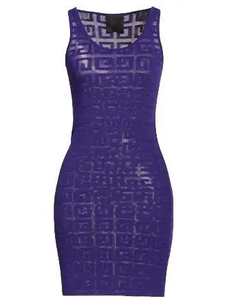 Givenchy Sleeveless Crewneck Knit Pencil Mini Dress - Purple