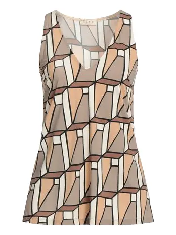 SIYU Geometric-print Jersey Top - Beige