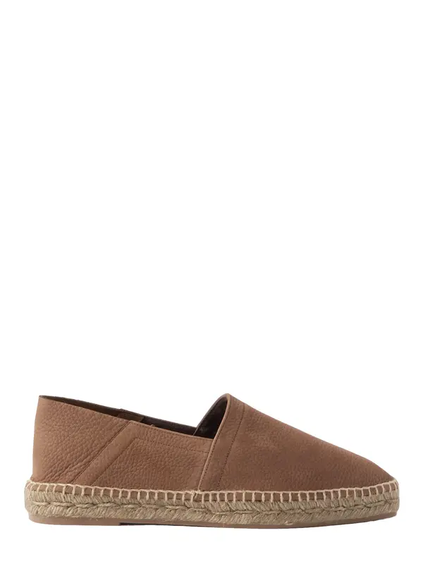 TOM FORD Barnes Textured-leather Espadrilles - Brown