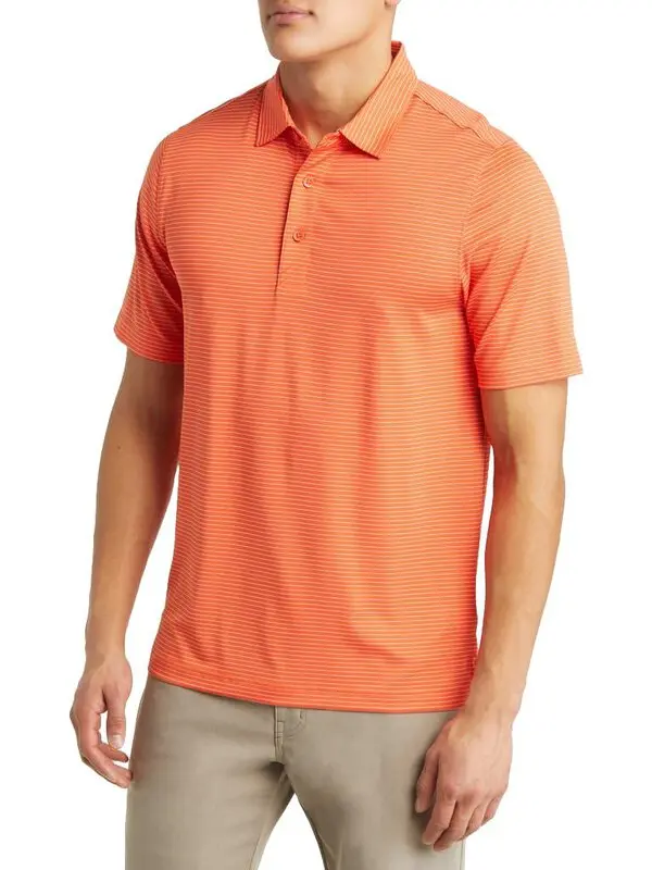 Cutter & Buck Forge Pencil Stripe Polo - College Orange
