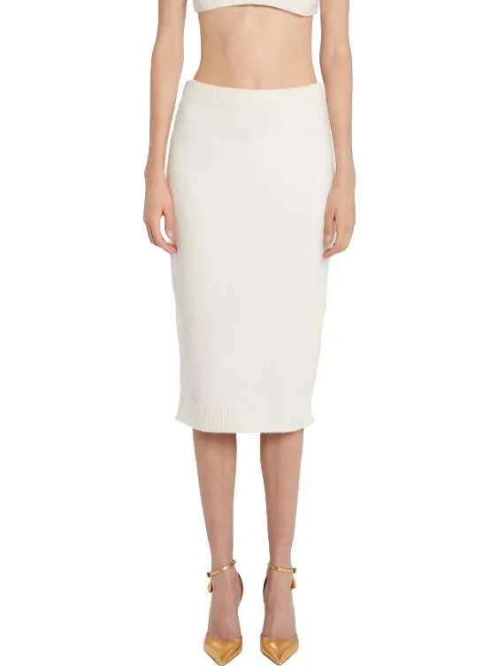 TOM FORD Cotton & Cashmere Blend Sweater Skirt - Chalk
