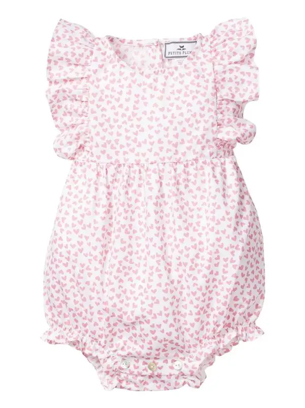 PETITE PLUME Heart Print Romper - Pink