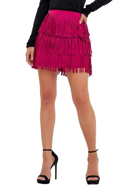 Endless Rose Faux Suede Mini Skirt - Berry