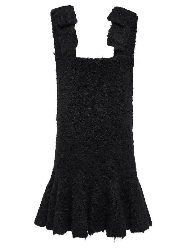 JIL SANDER Mohair-blend Bouclé Minidress - Black