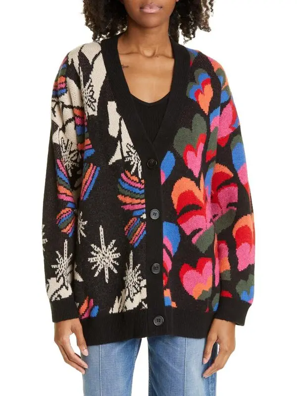 Farm Rio Mix Jacquard Pattern Cardigan - Multi