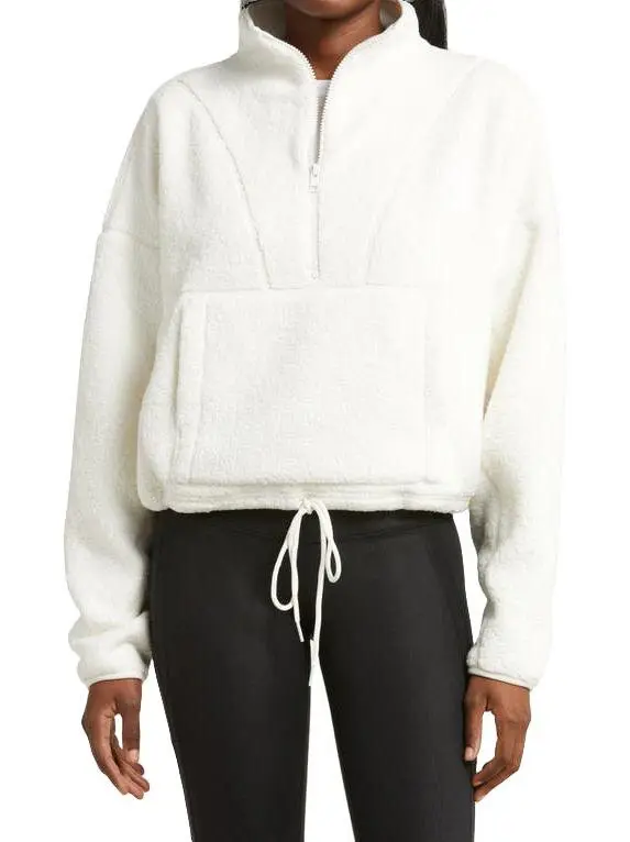 Alo Yoga Elysian High Pile Fleece Half Zip Pullover - Ivory