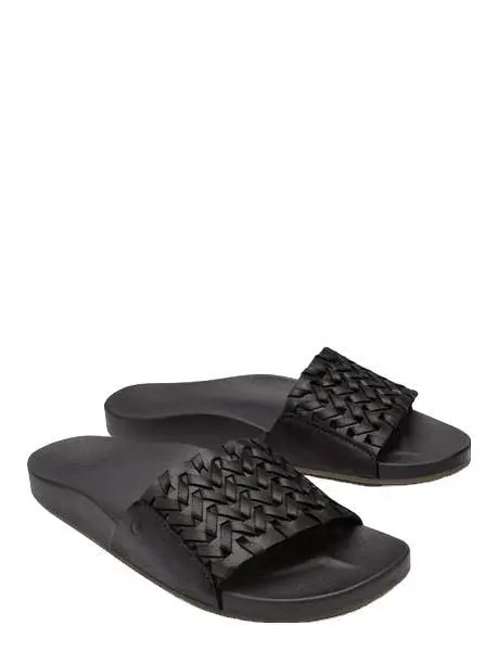 Olukai Kamola Slide Sandal - Black/black