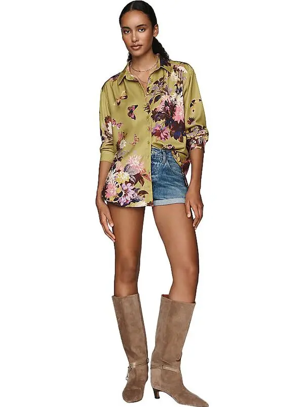 Anthropologie Brielle Relaxed Buttondown Blouse - Citron